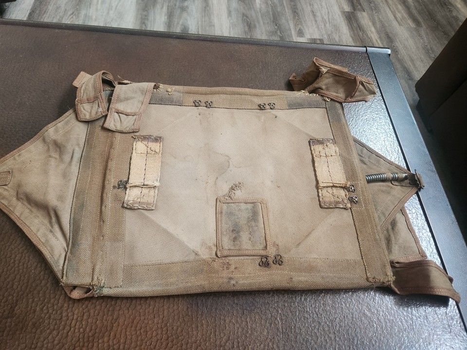 Vintage WW2 Era Canvas Reserve Parachute Container Chest/Seat Pack Type ...
