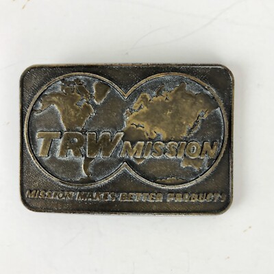 Vintage TRW Mission Belt Buckle Mission Makes Better Products Preowned ...