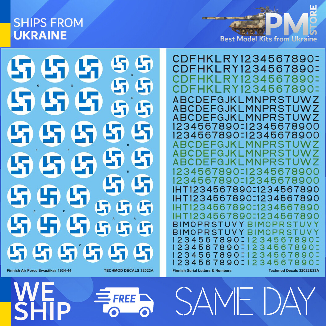Techmod 32022 1/32 Decal Finnish Insignia 1934-44 WW II Accessories kit ...