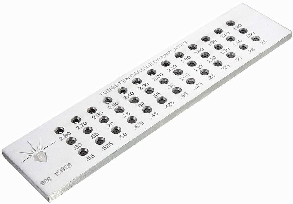 Tungsten Carbide Wire Drawplate 52 Holes Round Shape 0.26-9mm Jewellers ...