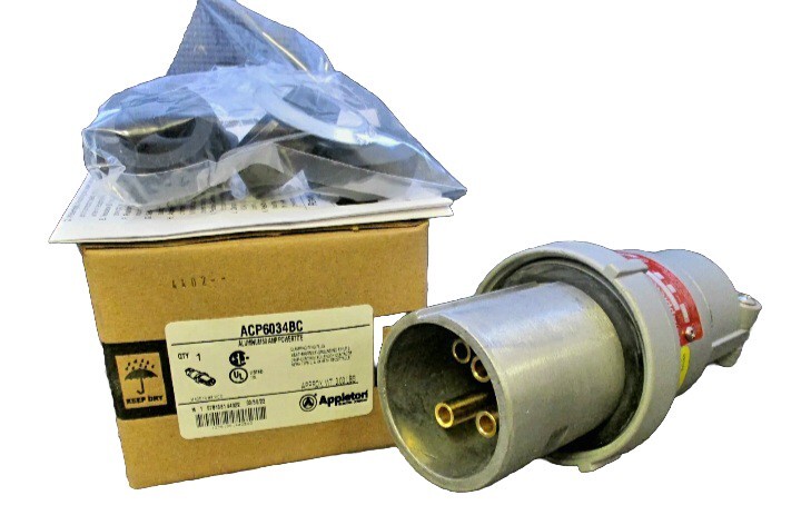 Appleton Electric Clamping Ring Plug 60Amp/600V 4-Pole/3-Wire - Gray ...