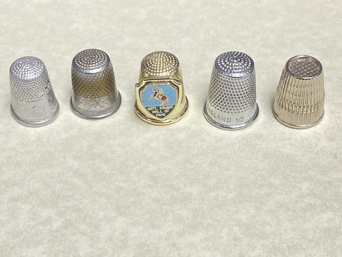 LOT OF 5 Vintage Thimbles 8 (16mm)GERMANY~ England 10,Cowboy Hall Of ...