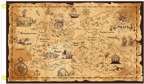 3X5 PIRATE TREASURE MAP GOLD TREASURE FLAG BANNER 100D W/ GROMMETS | eBay