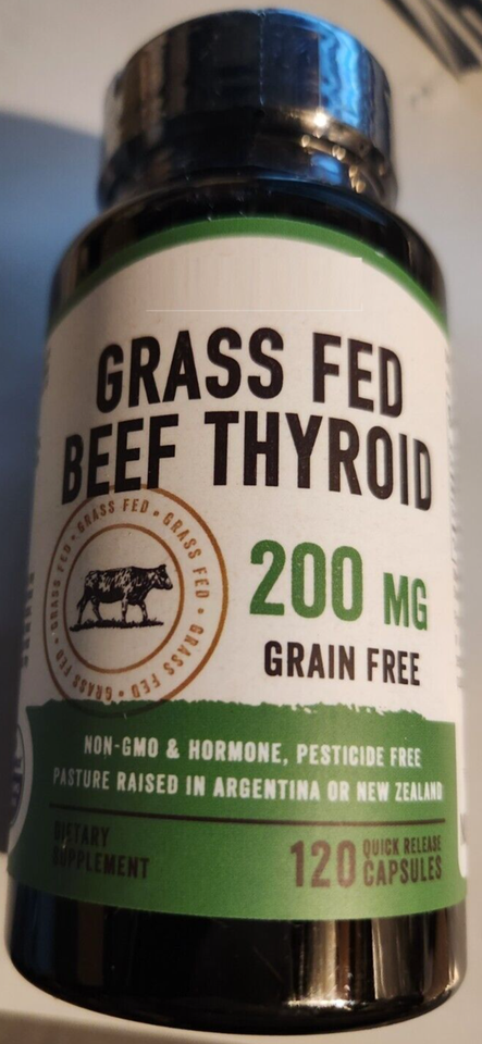 Argentine/New Zeland Beef Thyroid 200mg Grass Fed/No Hormones/Non GMO ...