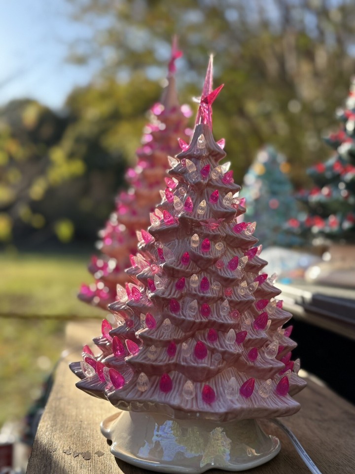 Vintage Large Ceramic 20" Christmas Tree With Base Christmas Decor | eBay