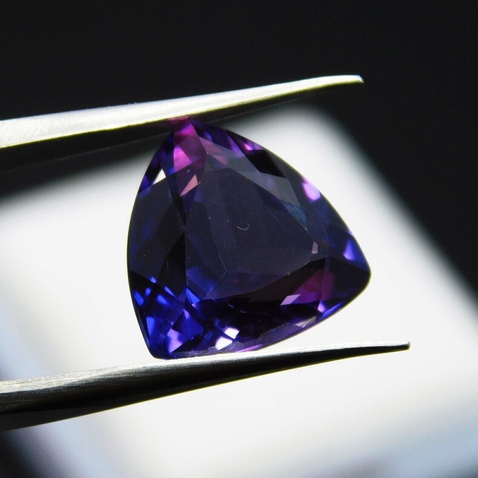 8 Ct Extremely Rare Natural Purple Tanzanite Trillion Certified Loose ...