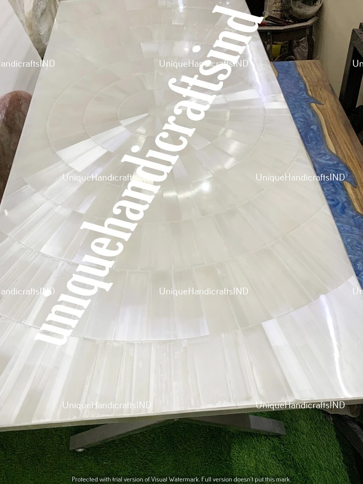 Stunning Selenite Gemstone Dining Table, Console Bar Table, Selenite ...