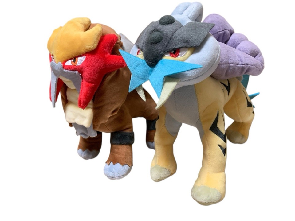 Pokemon Plush Lot Entei & Raikou S Size Official Nintendo Japan Rare | eBay