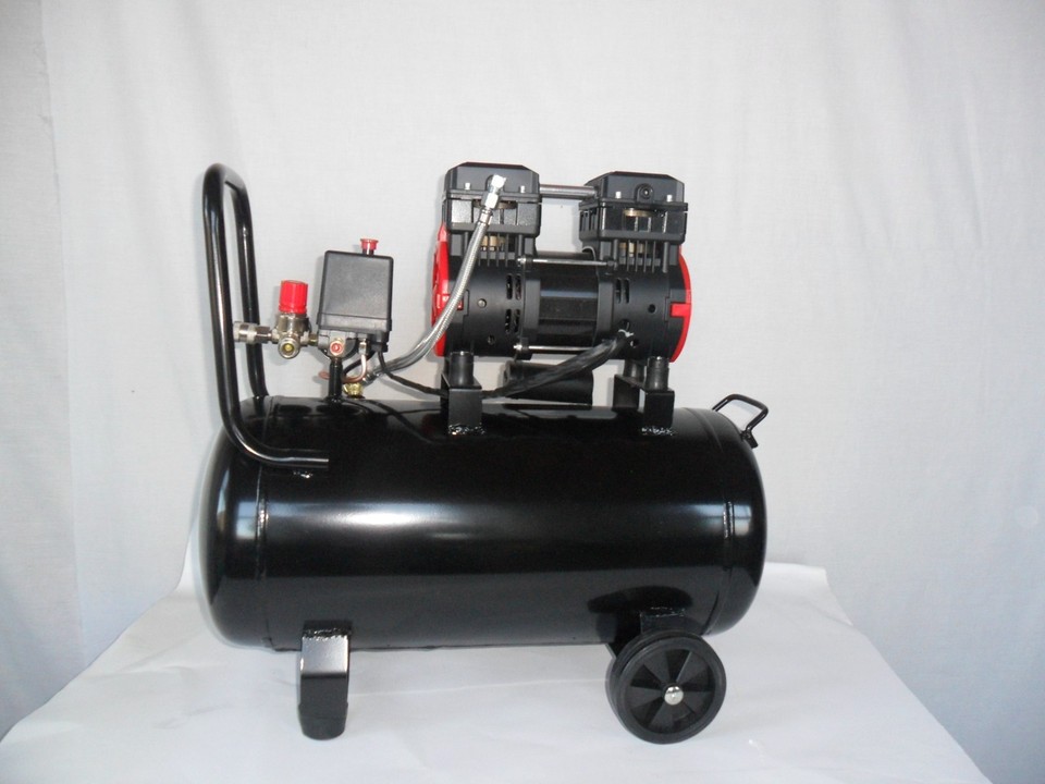 50L Oil-Free Silent Air Compressor 800W Portable Twin Pump Unit 8Bar | eBay