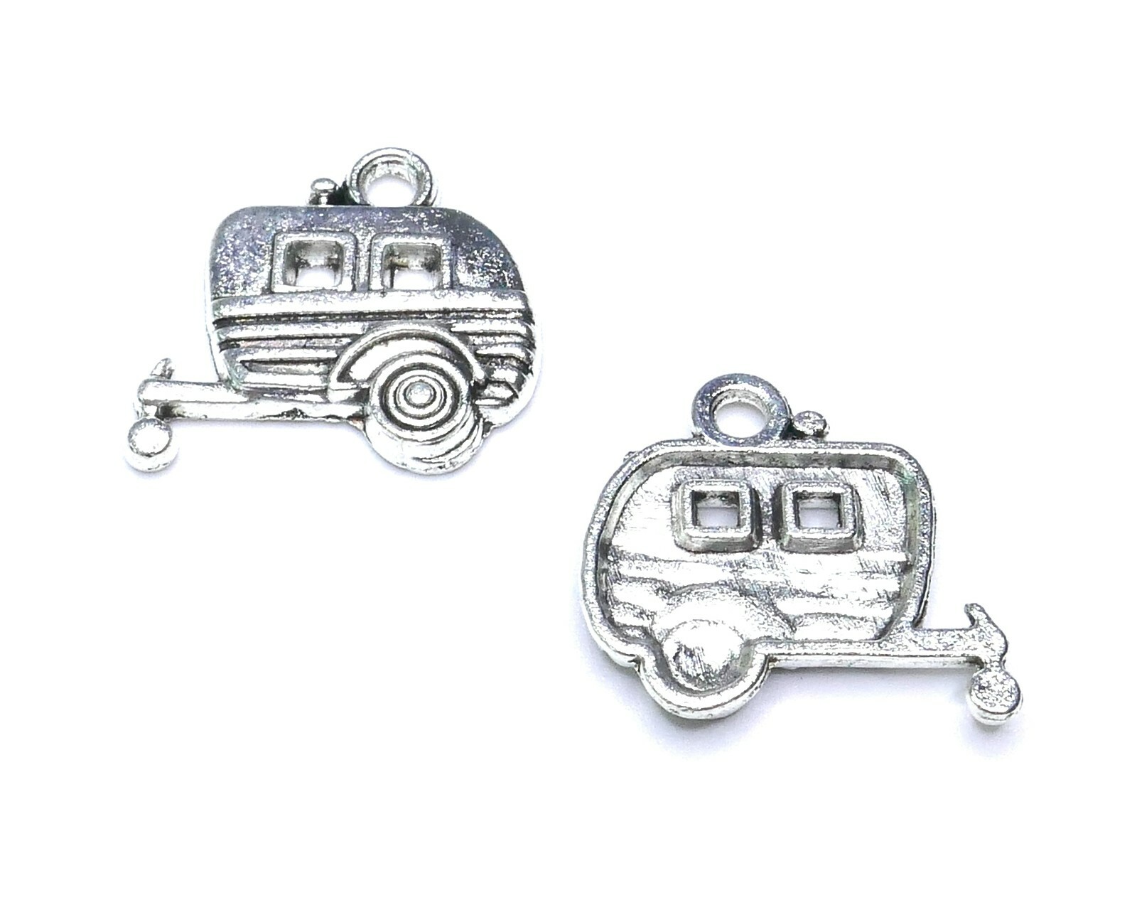 10 Caravan Charms - 17mm x 18mm - Antique Silver Tone - Camping Van ...