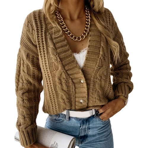 Office Lightweight Women Cardigan Button Down Open Front Autumn Winter ...