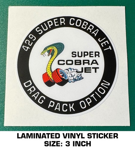 429 SUPER COBRA JET DRAG PACK VINTAGE DRAG RACING DECAL STICKER-MUSTANG ...