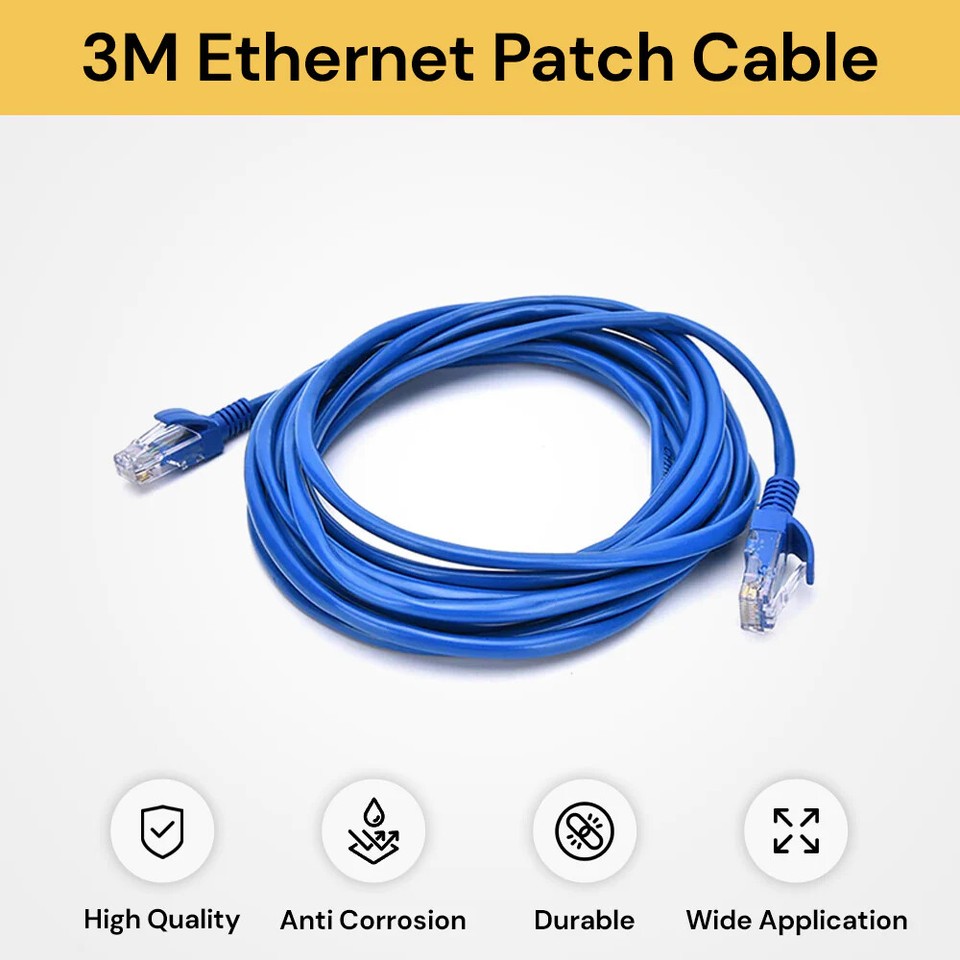 CAT5e Ethernet Lan Cable Fast Network Router Data Extension Patch Lead ...