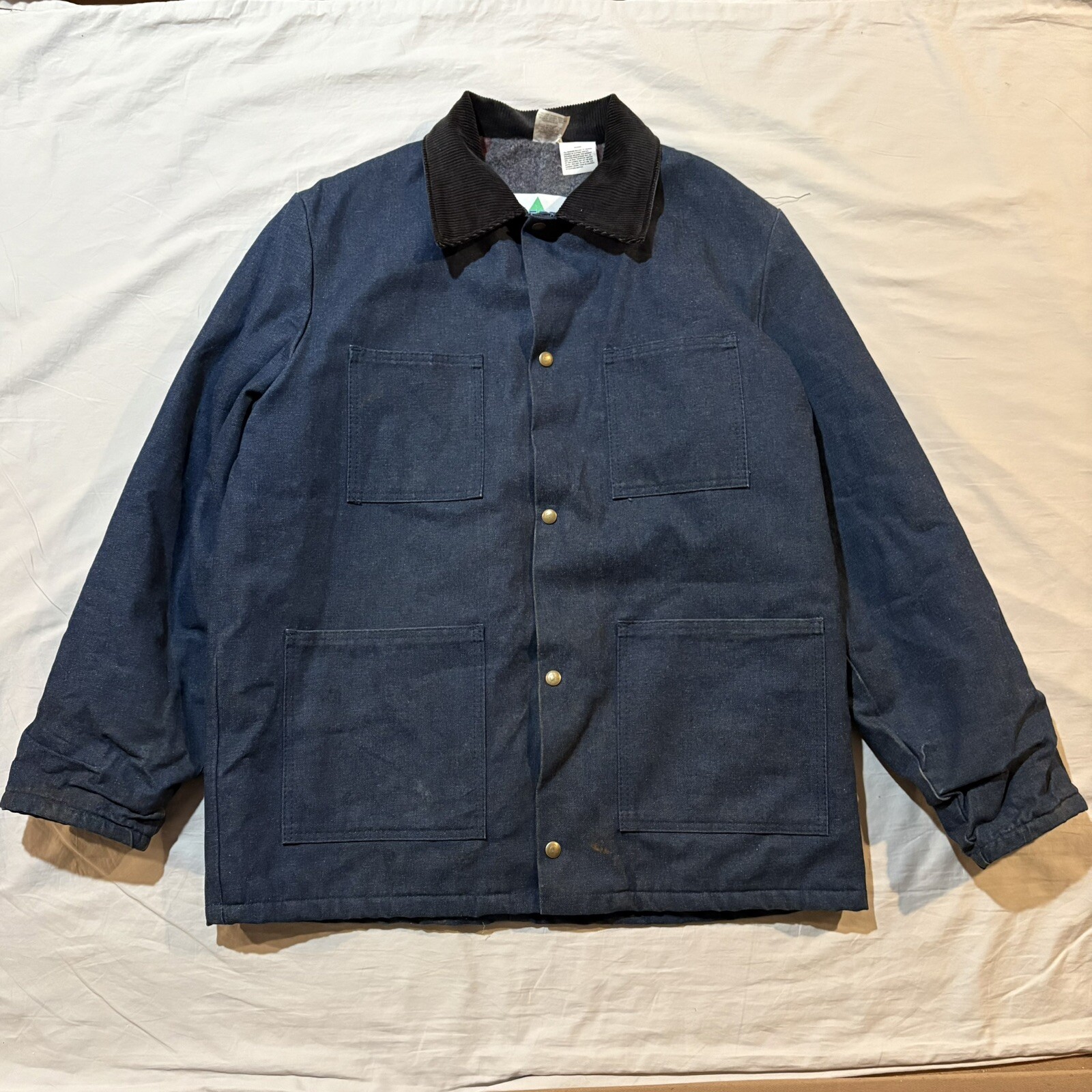 Vintage LIBERTY Denim Chore Coat Blanket Lined Sz L C… - Gem