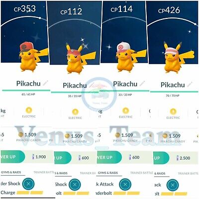 Pokémon Go Shiny Pikachu Hilbert, Hilda, Nate, Rosa Hat Trade or P T C ...