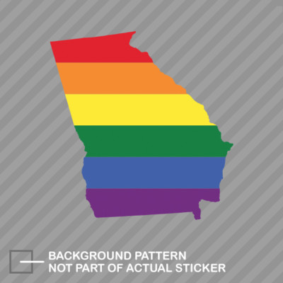 Georgia State Shaped Gay Pride Rainbow Flag Sticker Decal Vinyl LGBT GA ...
