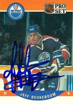 Jeff Beukeboom autographed Hockey Card (Edmonton Oilers) 1990 Pro Set ...