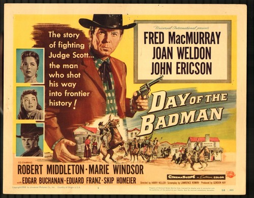 Day of the Badman 11"x14" Lobby Card Fred MacMurray Joan Weldon Western ...