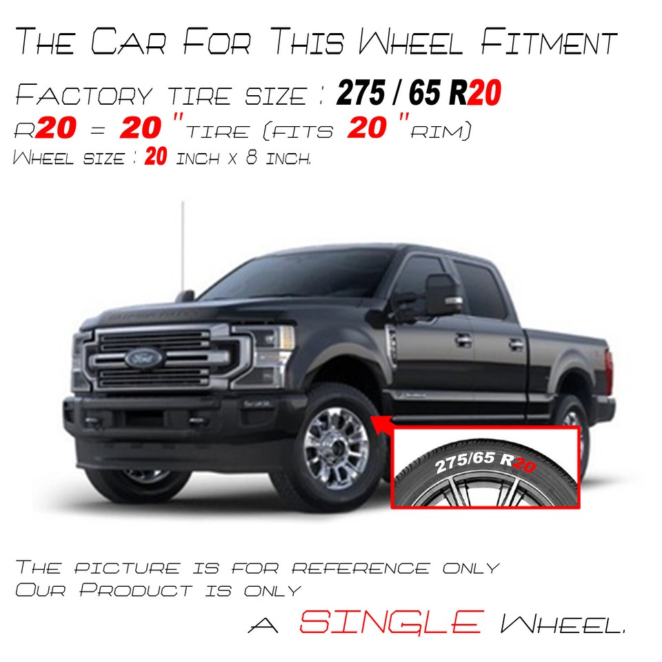 For Ford F250 F350 SRW OEM Design Wheel 20" 18-22 Gloss Black Rim 10201 ...
