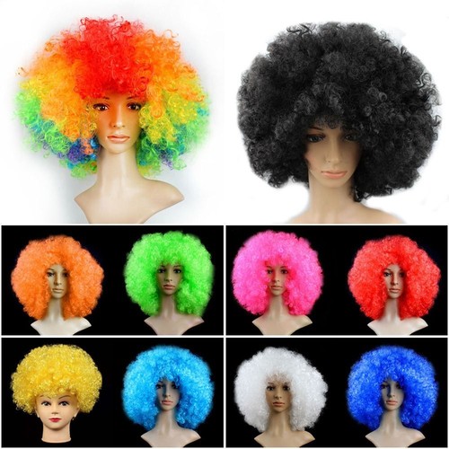 Props Children/Adults Dressing Curly Hair Colorful Wigs Black Afro ...