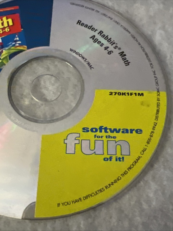 Reader Rabbit Math Ages 4-6 Award Winning the Learning Company | eBay