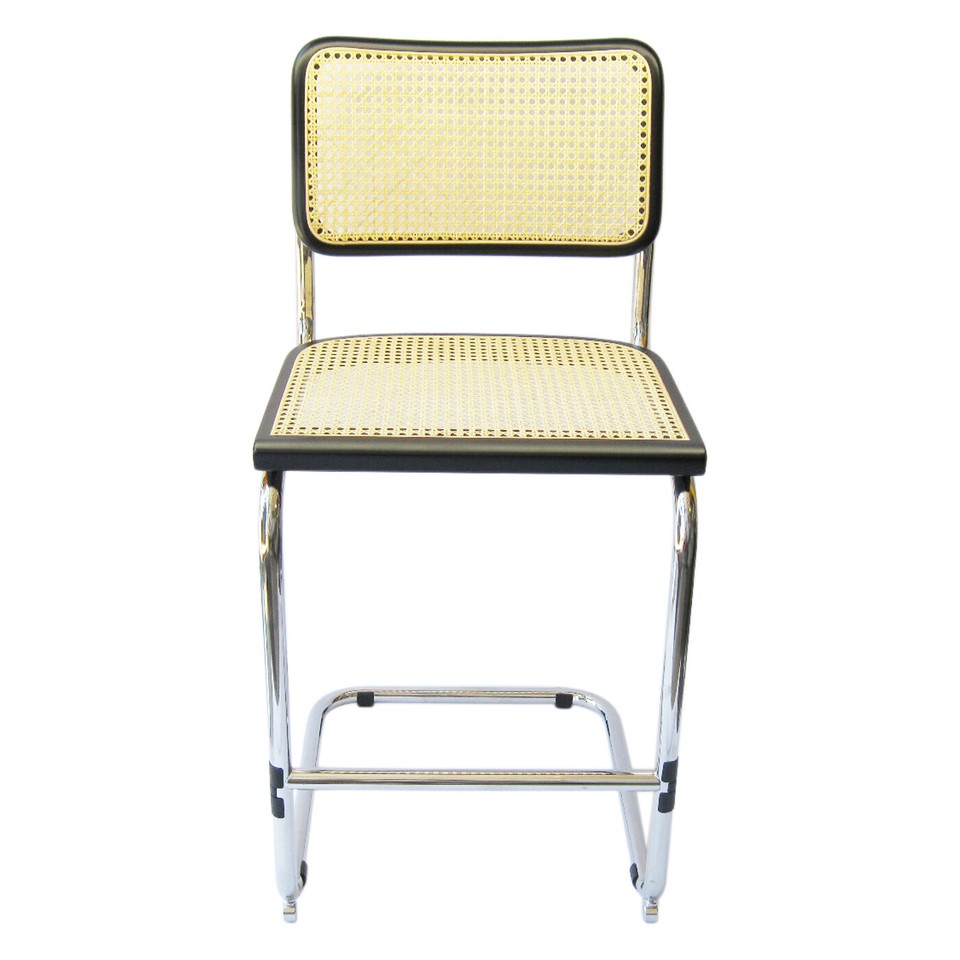 Marcel Breuer Cesca 24" Counter / 28" Bar Stool w/ Chrome Frame Cane ...