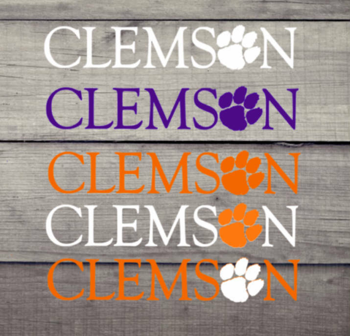 Clemson Tiger Paw Vinyl Decal - Clemson University - Stanley / Auto ...