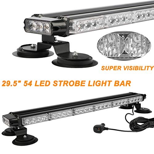 29.5" 54 LED Strobe Light Bar Double Side Flashing High Intensity Amber ...