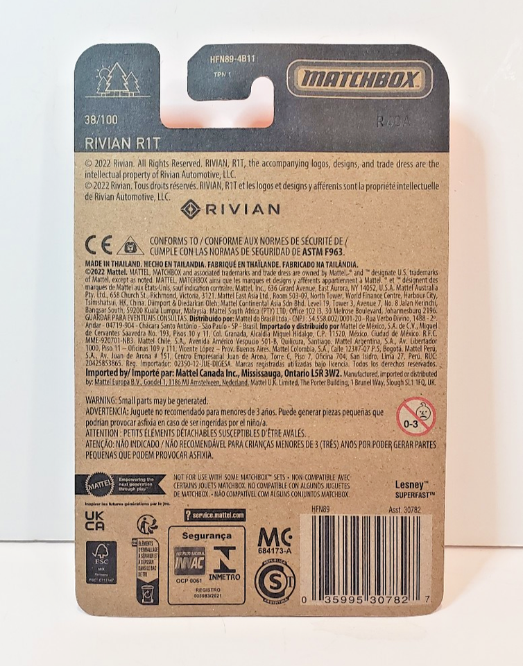2023 Matchbox 70th Anniversary RIVIAN R1T Truck 38/100 Blue 30782 1/64 ...