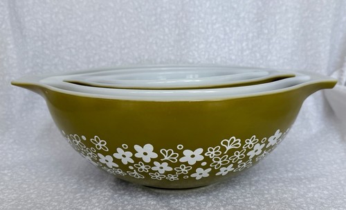 Vintage Pyrex Cinderella Bowls Set of 4 Spring Blossom Crazy Daisy ...
