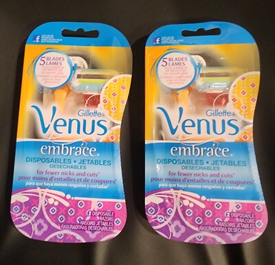 Gillette Venus Embrace & Jetables Disposable Razors 2 packs | eBay