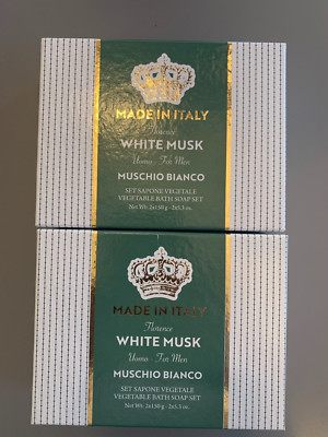 4 Bar Bundle Boxed White Musk Bar Soap 4 Pack X 5.3 oz Italian Florence ...