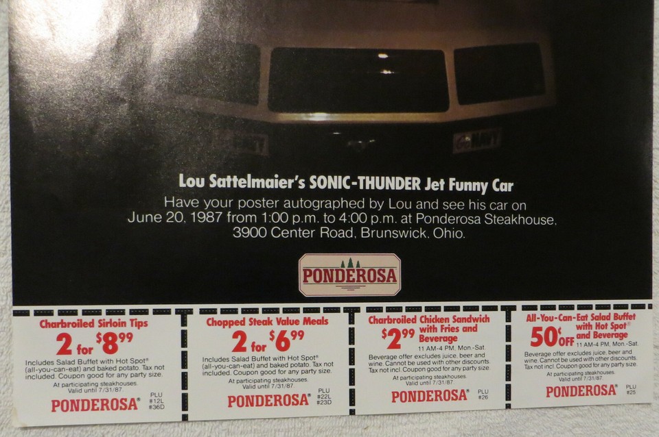 Sonic Thunder Ford Mustang Jet Funny Car Poster * Super Rare Item * | eBay