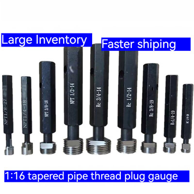 NPT 1/16" 1/8" 1/4" 3/8" 1/2" 3/4" 1" ~ 2" Taper Pipe Plug Thread Gage ...