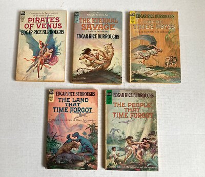 Edgar Rice Burroughs 5 Books ROY KRENKEL Ace Paperbacks F Series 1960s ...