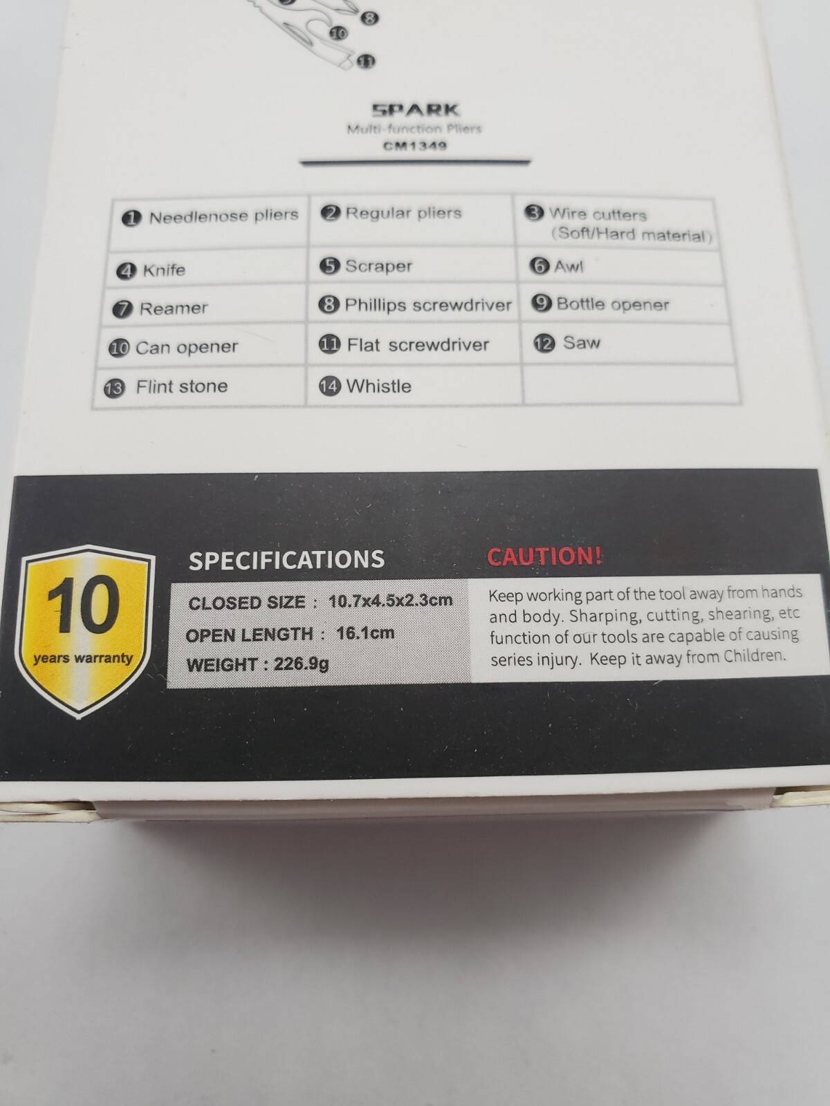 ROXON SPARK Black Multitool 14 In 1 Pliers Wire Cutter Knfie Saw CM1349 ...