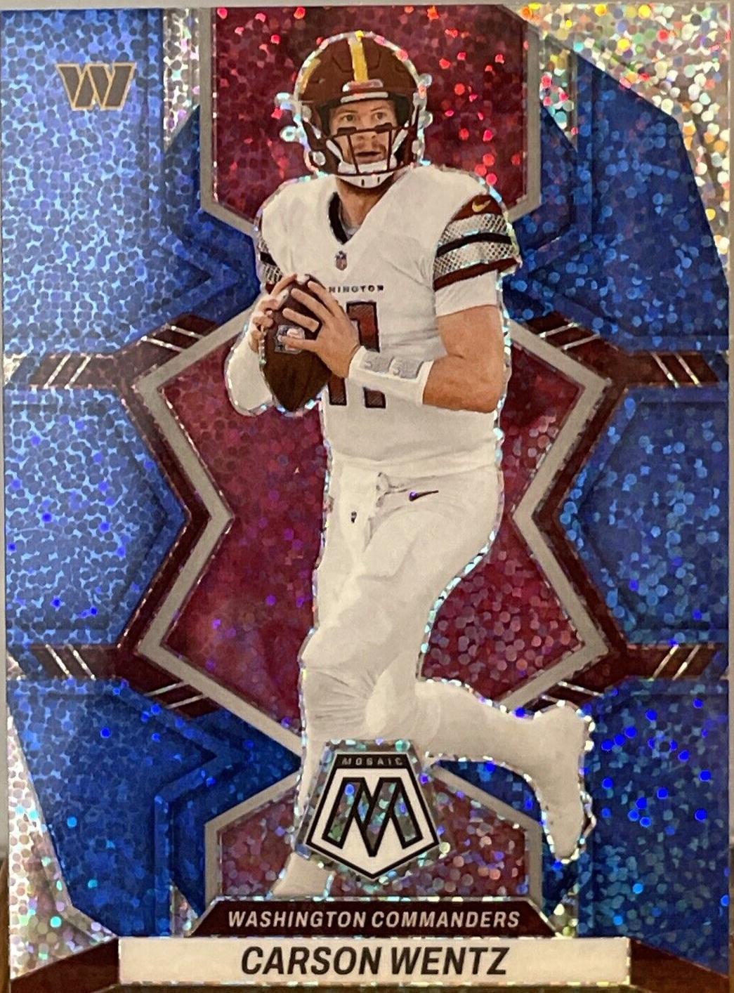 2022 Panini Mosaic - Carson Wentz #195 Blue Sparkle Prizm for sale online | eBay