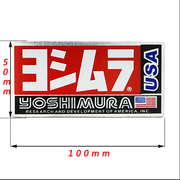 2x Yoshimura Sticker Aluminium Heat-resistant Motorcycle Exhaust Pipe ...