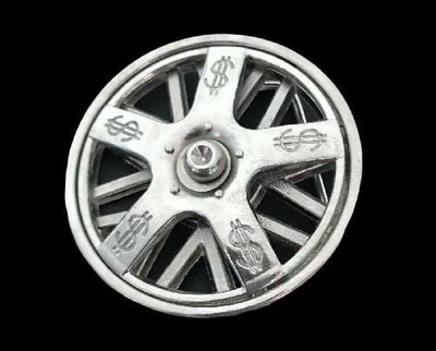 Dollar Sign Belt Buckle Spinning Money Dollars Signs Car Wheel Rim Belt ...