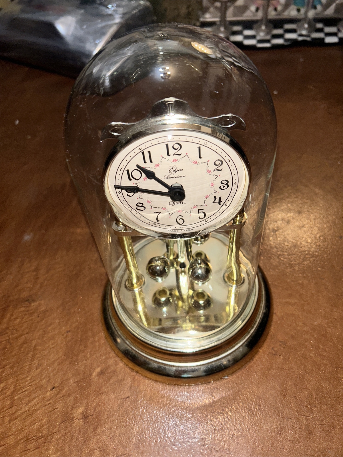 Vintage Elgin American Anniversary Clock Glass Dome. Missing Three ...