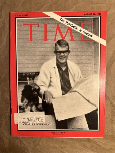 Time Magazine August 12, 1966 Charles Whitman | eBay
