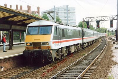 Railway Photo 6x4 Class 90 90009 1225 EUS-GLA at Preston 19/6/1992 P1 ...
