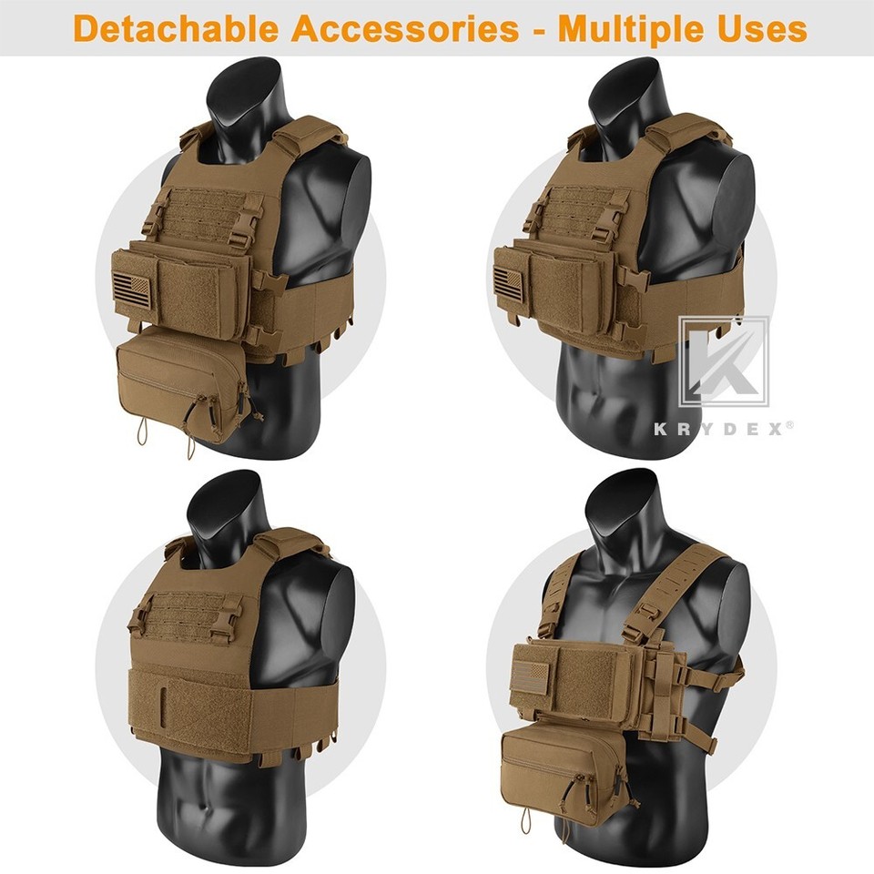 KRYDEX Low Vis Slick Molle Plate Carrier & Micro Fight Chassis Chest ...