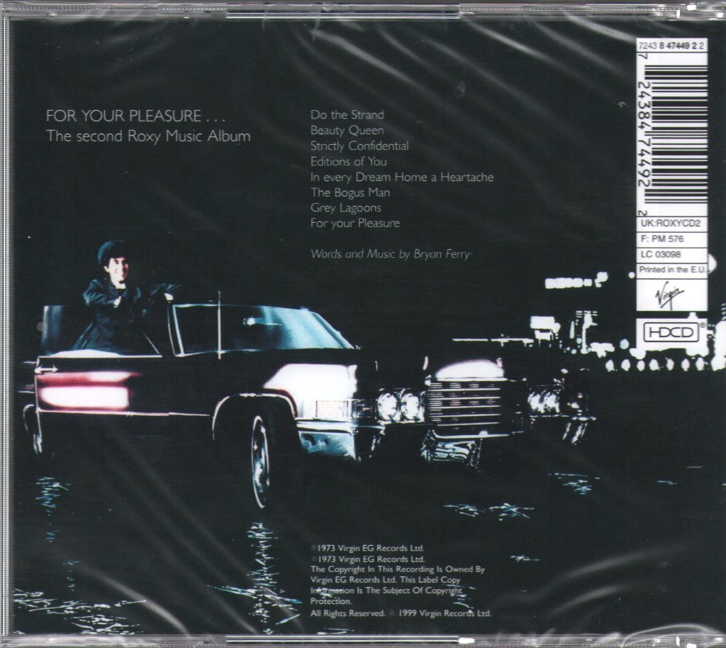 Roxy Music For Your Pleasure CD Europe Virgin 1999 Remastered edition ...