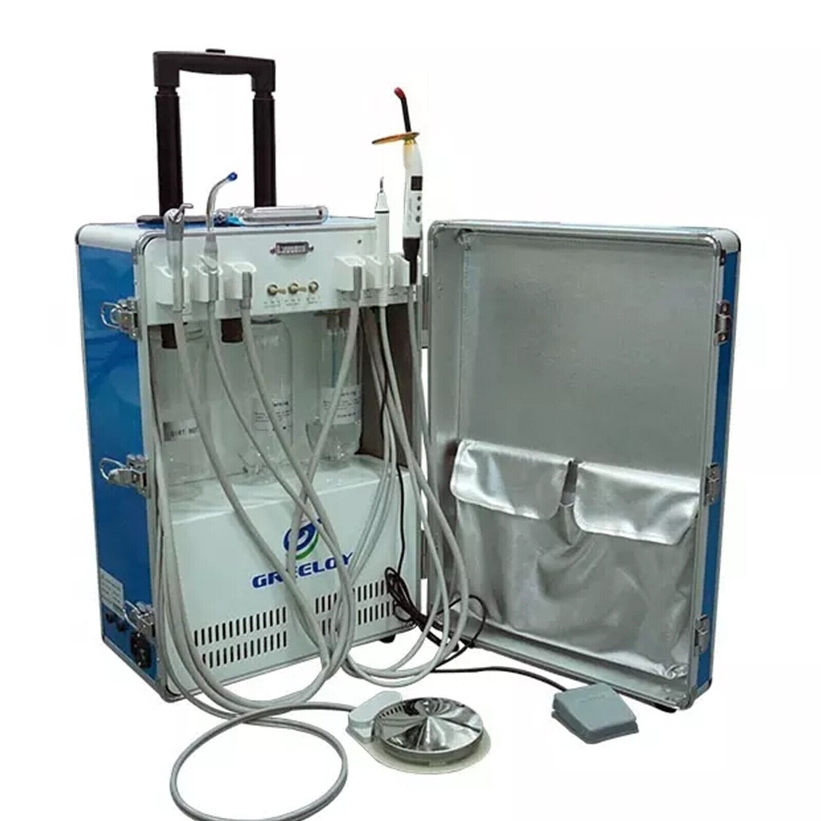 Portable mobile dental delivery unit system with scaler+curing light ...