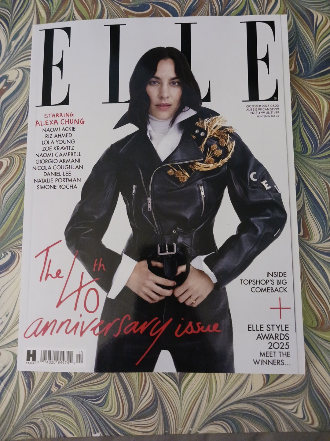 UK Elle Magazine: 40th Anniversary Issue, Alexa Chung, Naomi Campbell ...