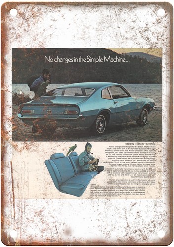 1971 Ford Maverick Vintage Automobile Advertising Retro Look Metal Sign ...