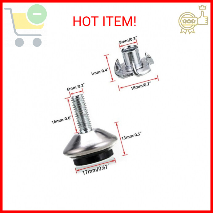 OwnMy M6 Adjustable Swivel Leveling Feet 12 PCS Heavy Duty Furniture ...