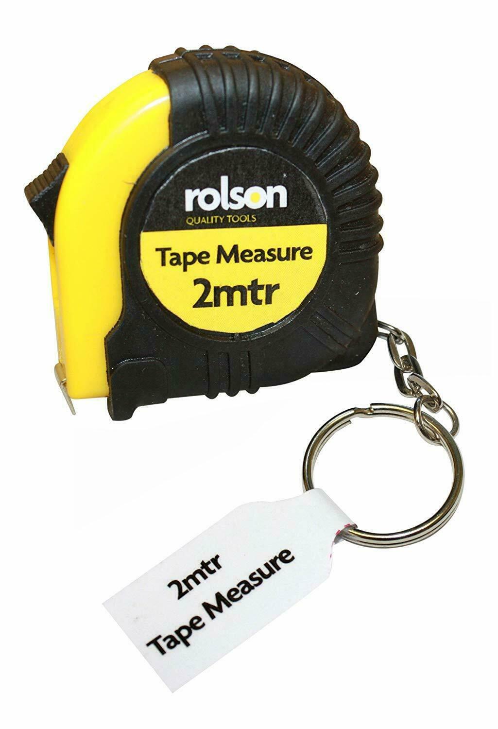 Rolson 2 Metre Tape Measure Keyring Pocket Tool Metric & Imperial DIY ...
