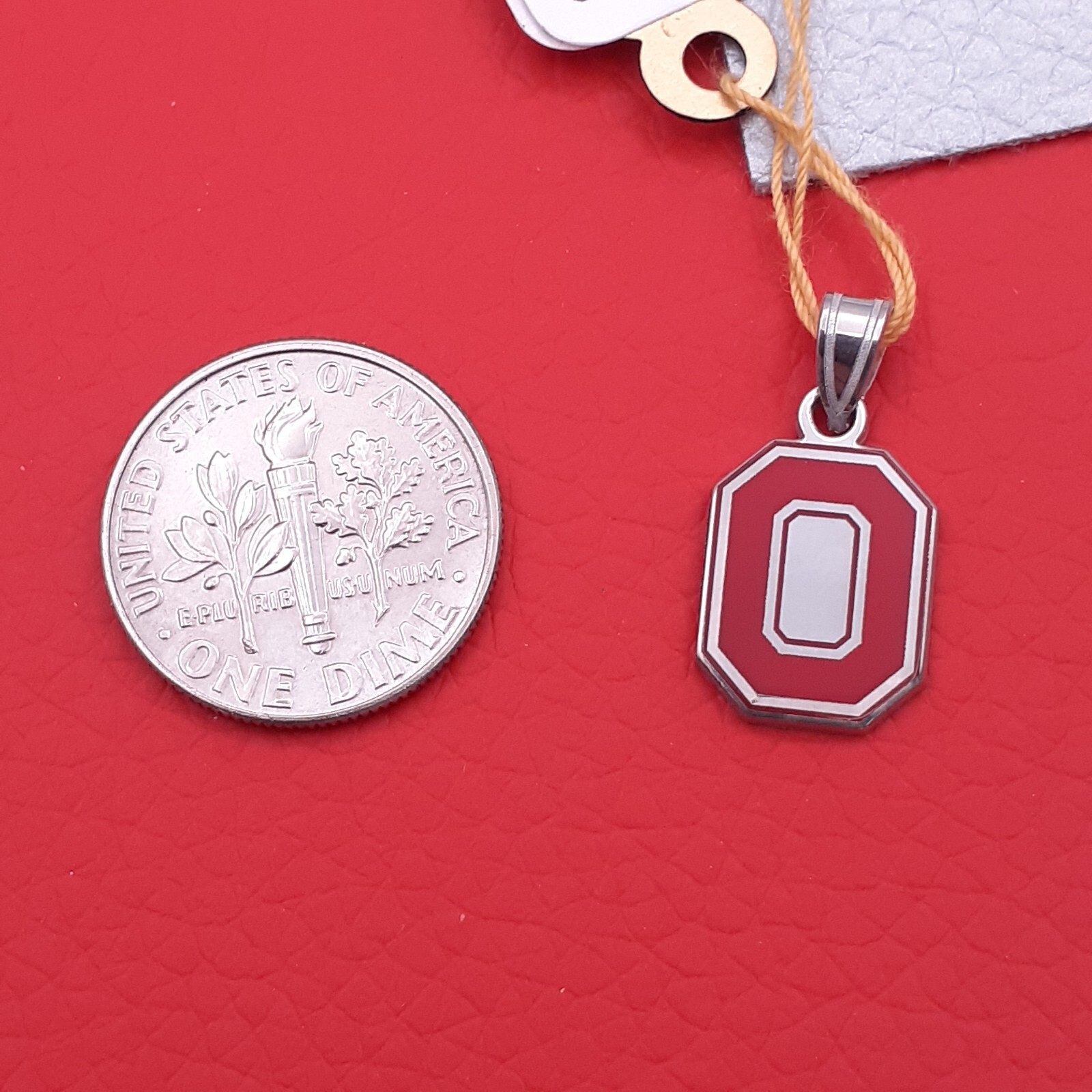 Ohio State University Buckeyes Red Logo Charm Pendant in Sterling ...
